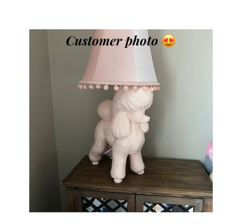 Pink Poodle Table Lamp - Etsy