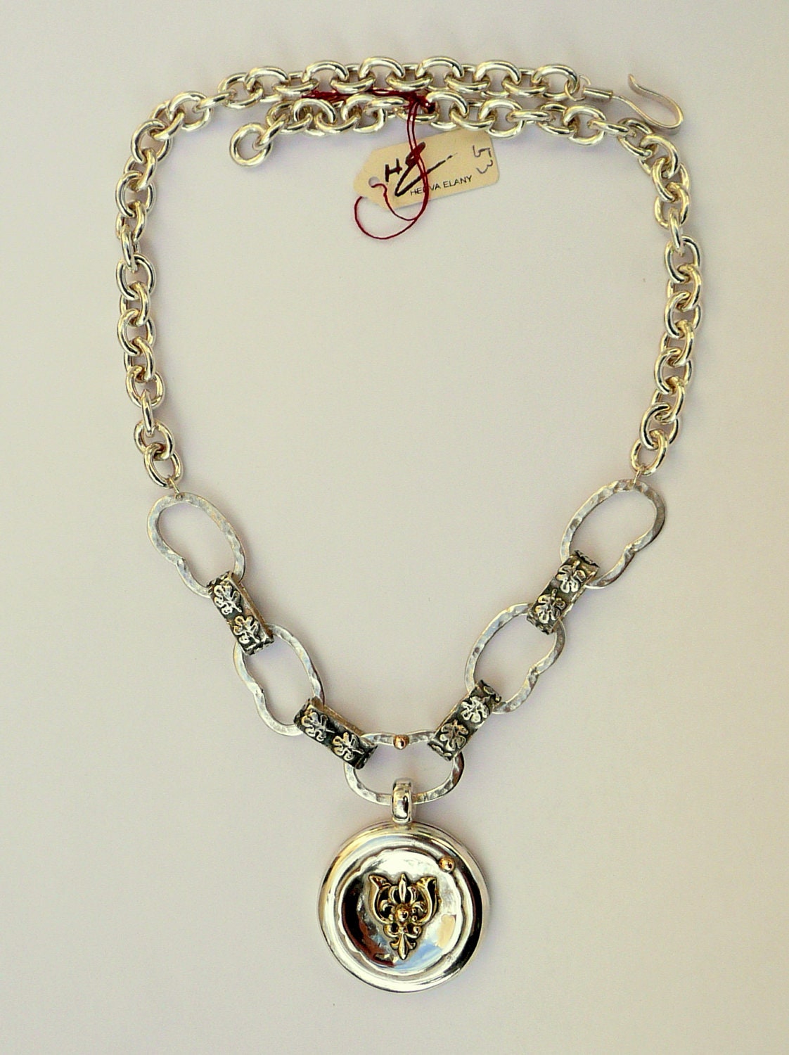 Free Shipping Silver and Gold Necklace Decorated With Gold - Etsy