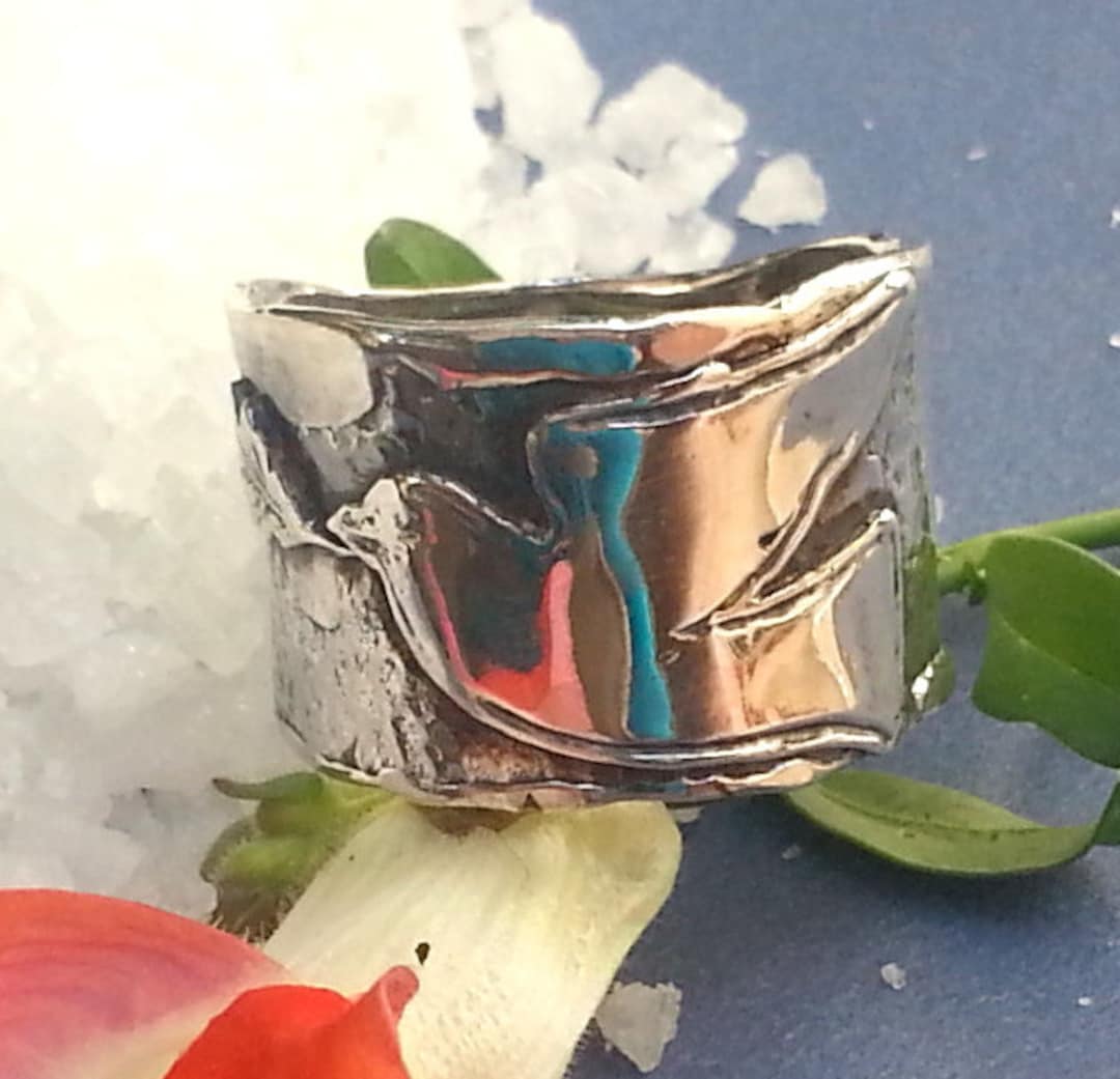 Dove Ring, Band Ring, Silver Dove Ring, Dove Band Ring, Judaica Ring ...