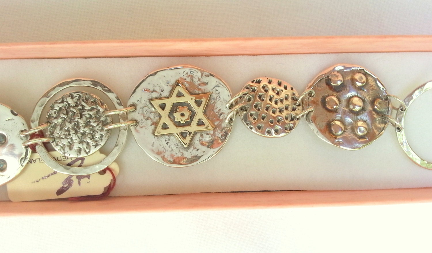 Star of David, David Shield, Magem David, Silver and Gold Bracelet ...