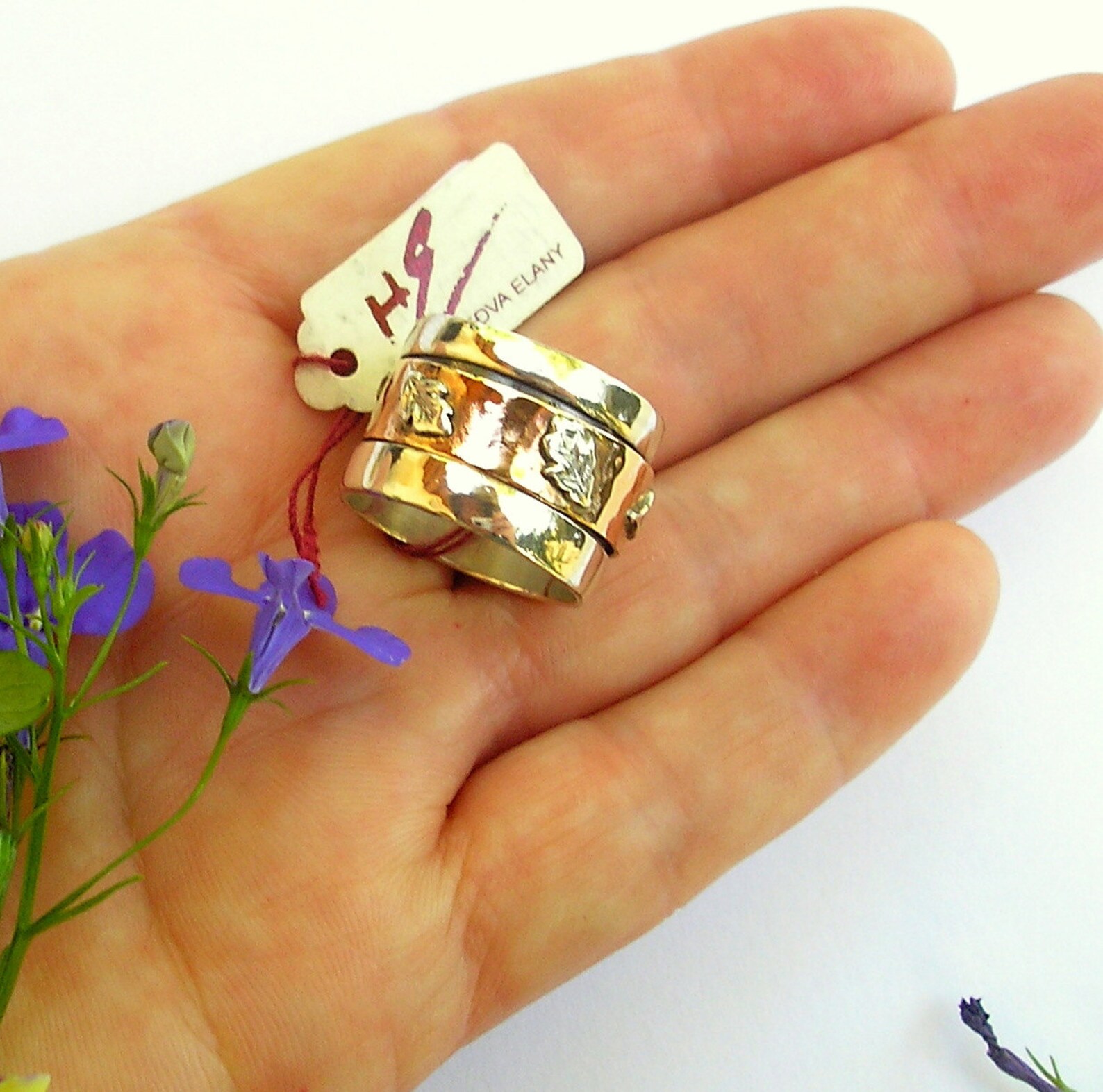 Wedding Ring Spinning Ringband Ring Sterling Silver Pink - Etsy