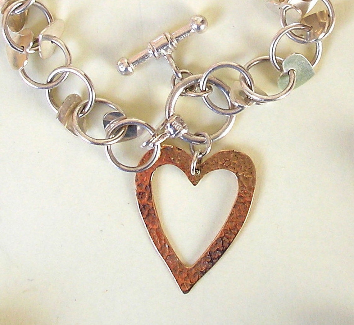 Heart Bracelet Bracelet Made of Sterling Silver With Hearts - Etsy