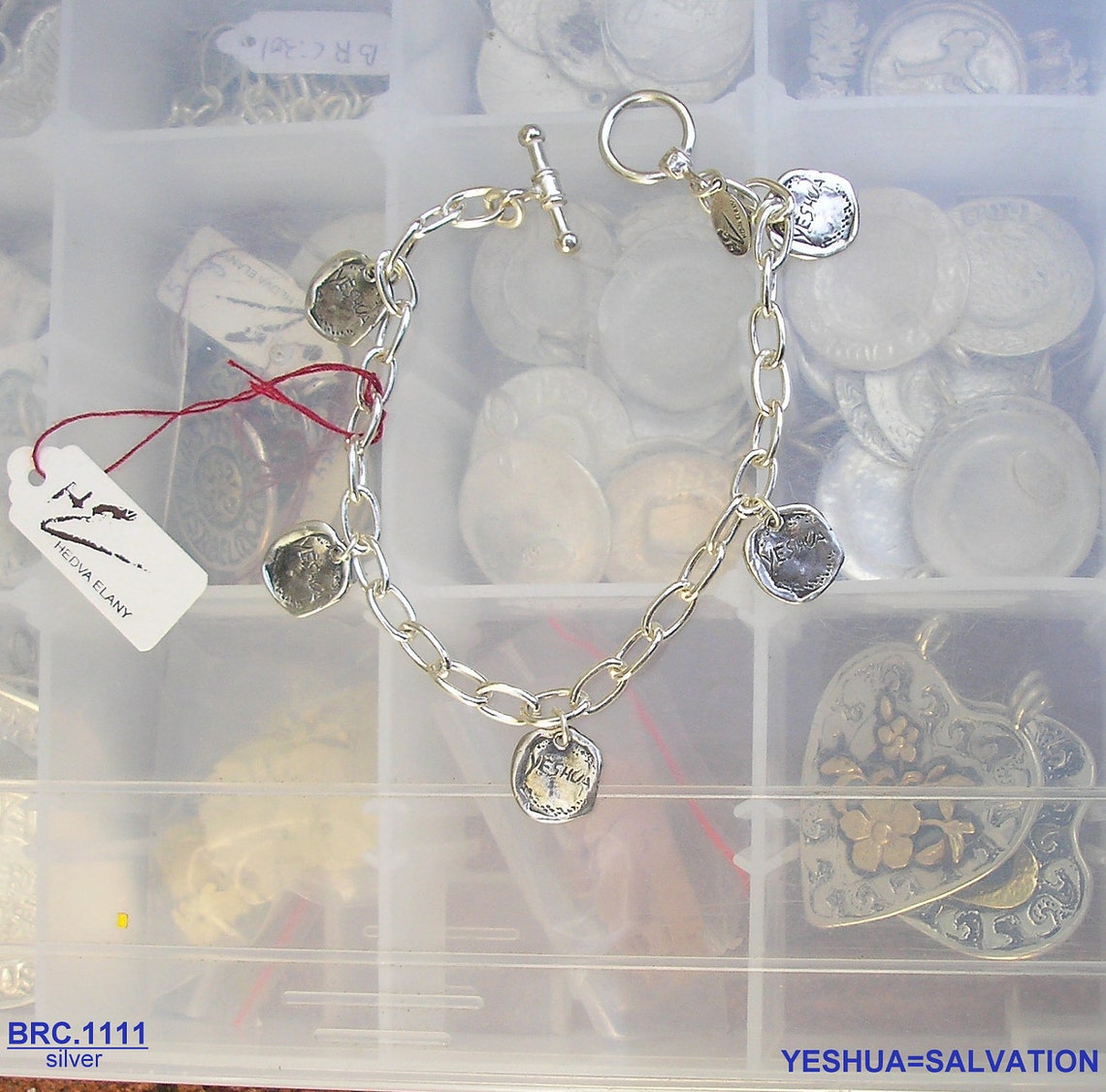 YESHUA / SALVATION / JESUS Bracelet Sterling Silver Charms - Etsy