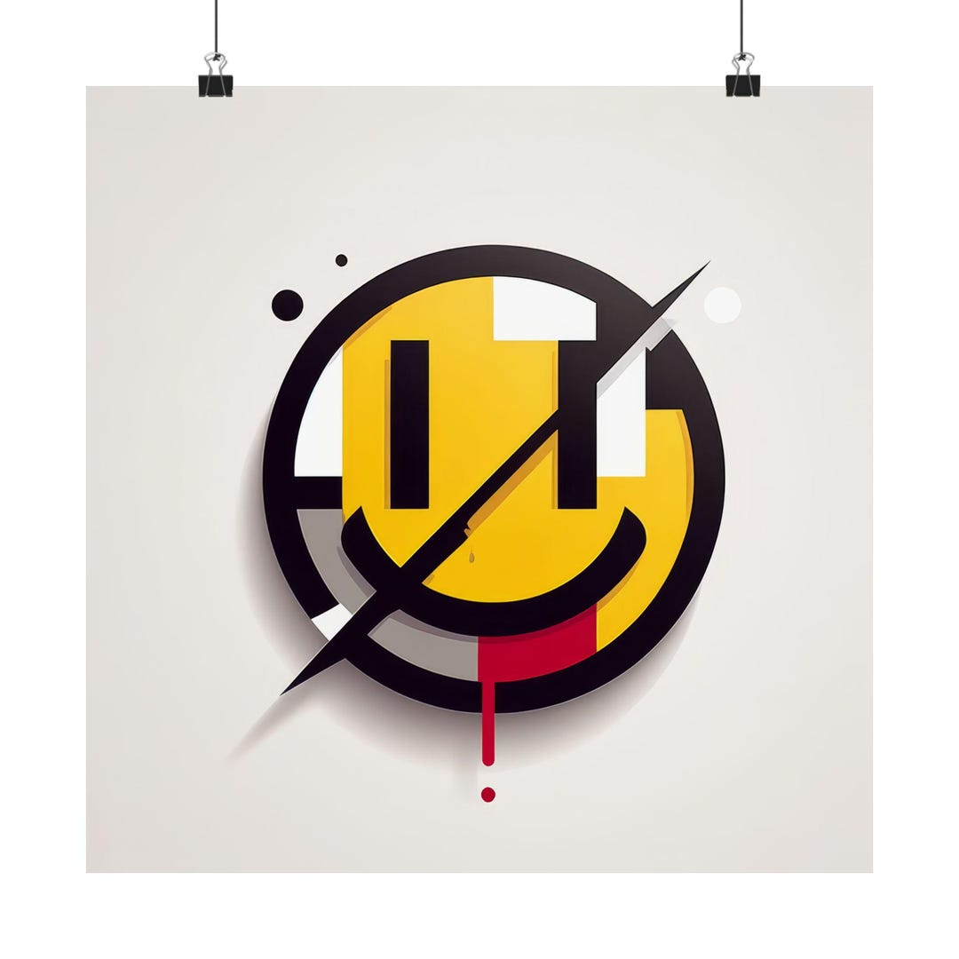 Wall Poster, Abstract Minimalist Art of the Comedian's Pin Badge ...