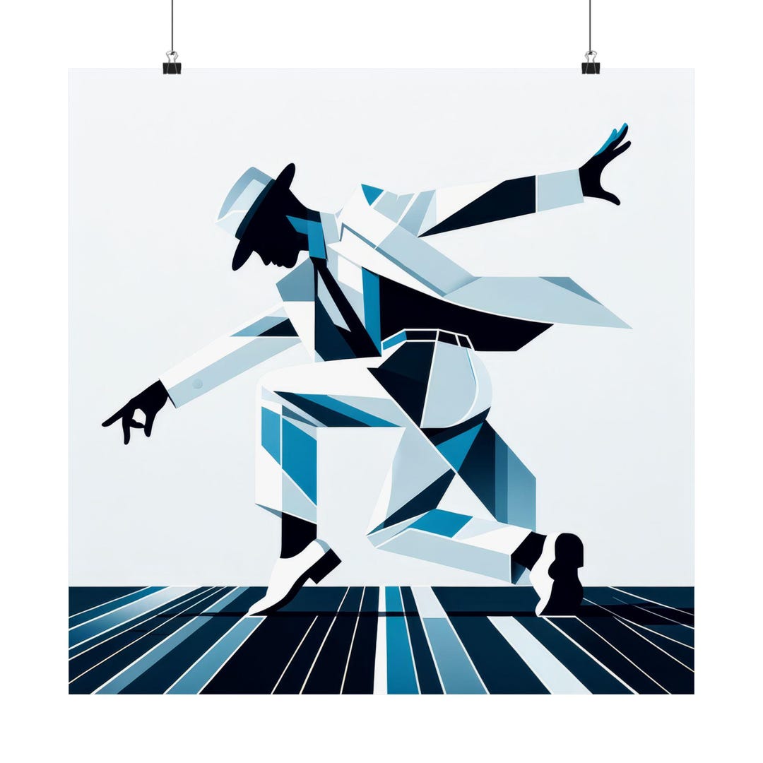 Michael Jackson Abstract Minimalist Cubism Poster, Matte Vertical Art ...