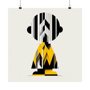 Charlie Brown Cubist Abstract Minimalist Wall Art Poster - Etsy