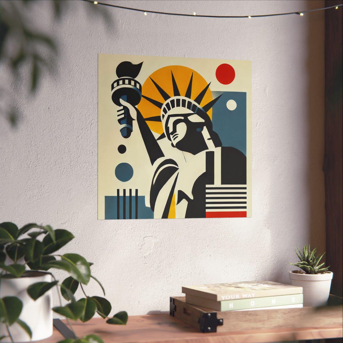 Statue of Liberty Abstract Minimalist Bauhaus Art Wall Poster ...