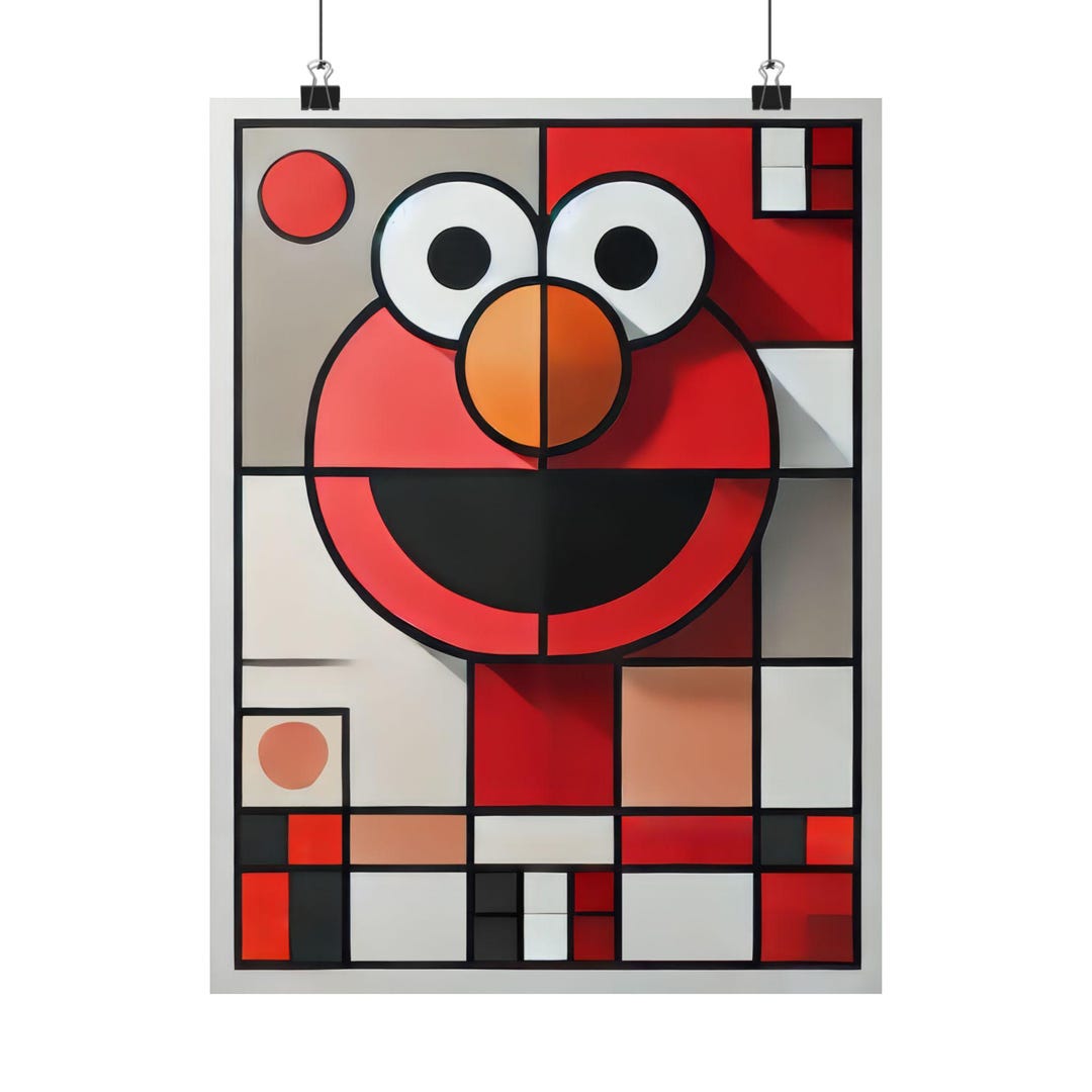 Elmo Sesame Street Abstract Minimalist Matte Vertical Posters, Wall Art ...