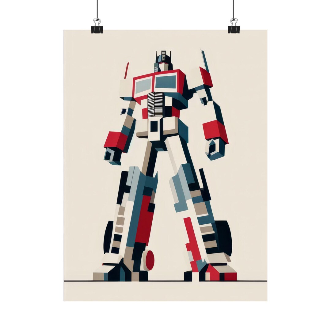 Geometric Optimus Prime Transformers Abstract Minimalist Wall Art ...