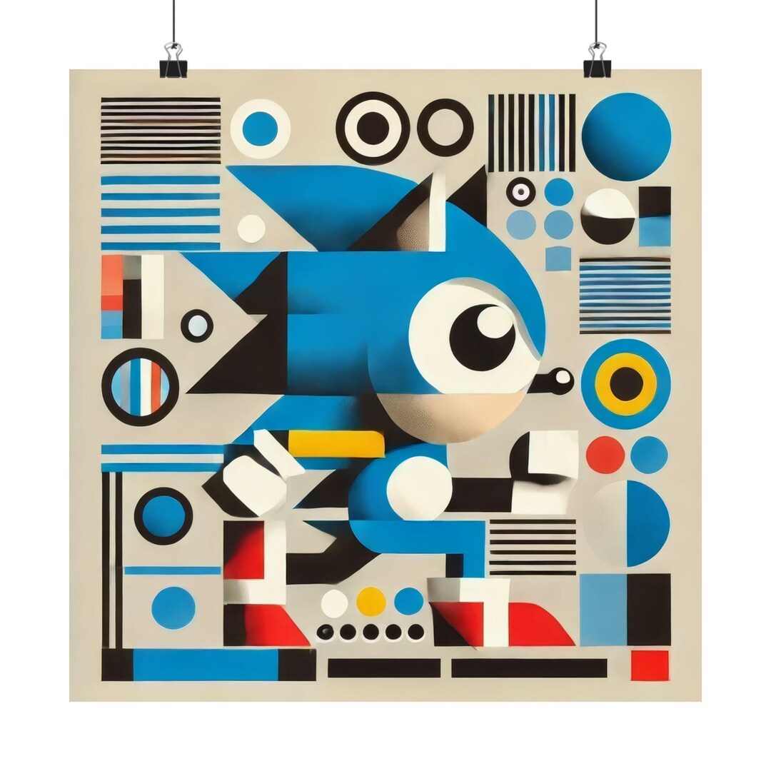 Vertical Poster, Sonic the Hedgehog Abstract Minimalist Cubist Poster ...