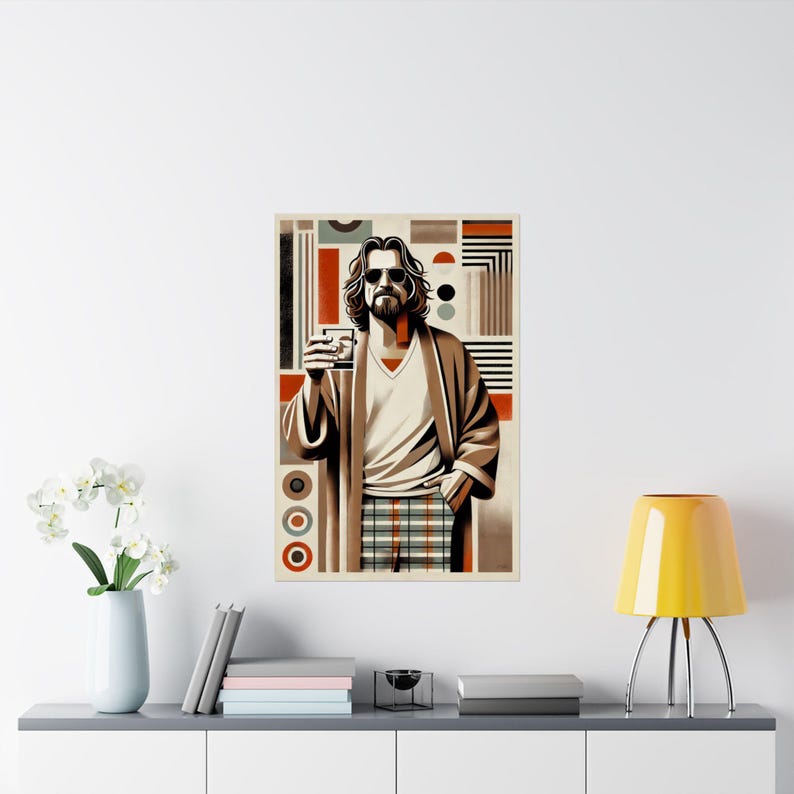 Vertical Poster, the Big Lebowski the Dude Abstract Minimalist Wall Art ...