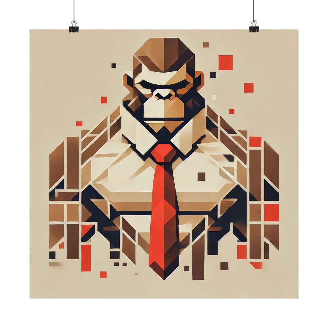 Abstract Minimalist Donkey Fan Kong Art Matte Vertical Posters, Kong ...
