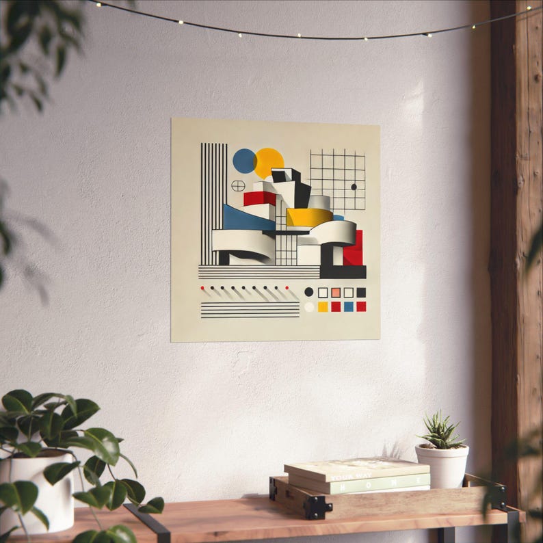 Minimalist Architecture Wall Art Poster, Guggenheim Museum Geometric ...
