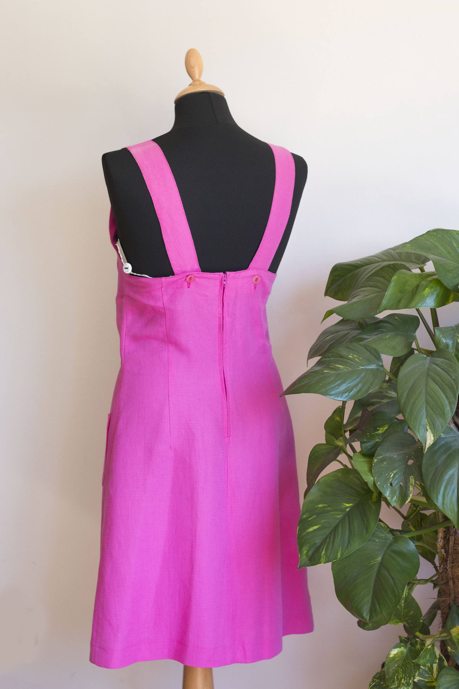 Linen Pink Midi Dress, Pink Summer Dress - Etsy
