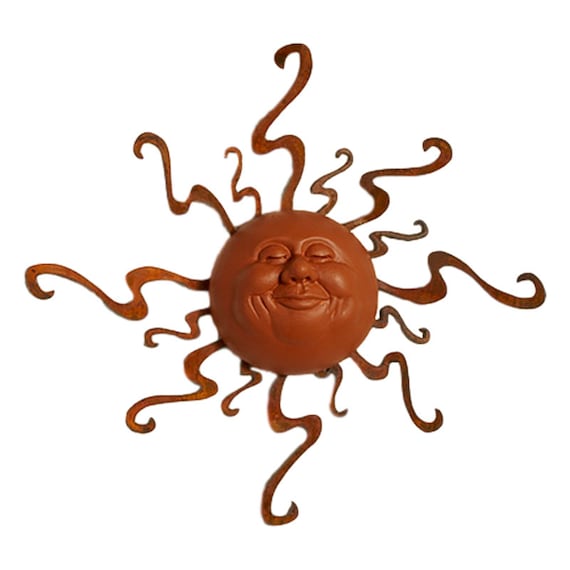 Little Blissful Cement Sun Face on Logo Metal Ray - Etsy