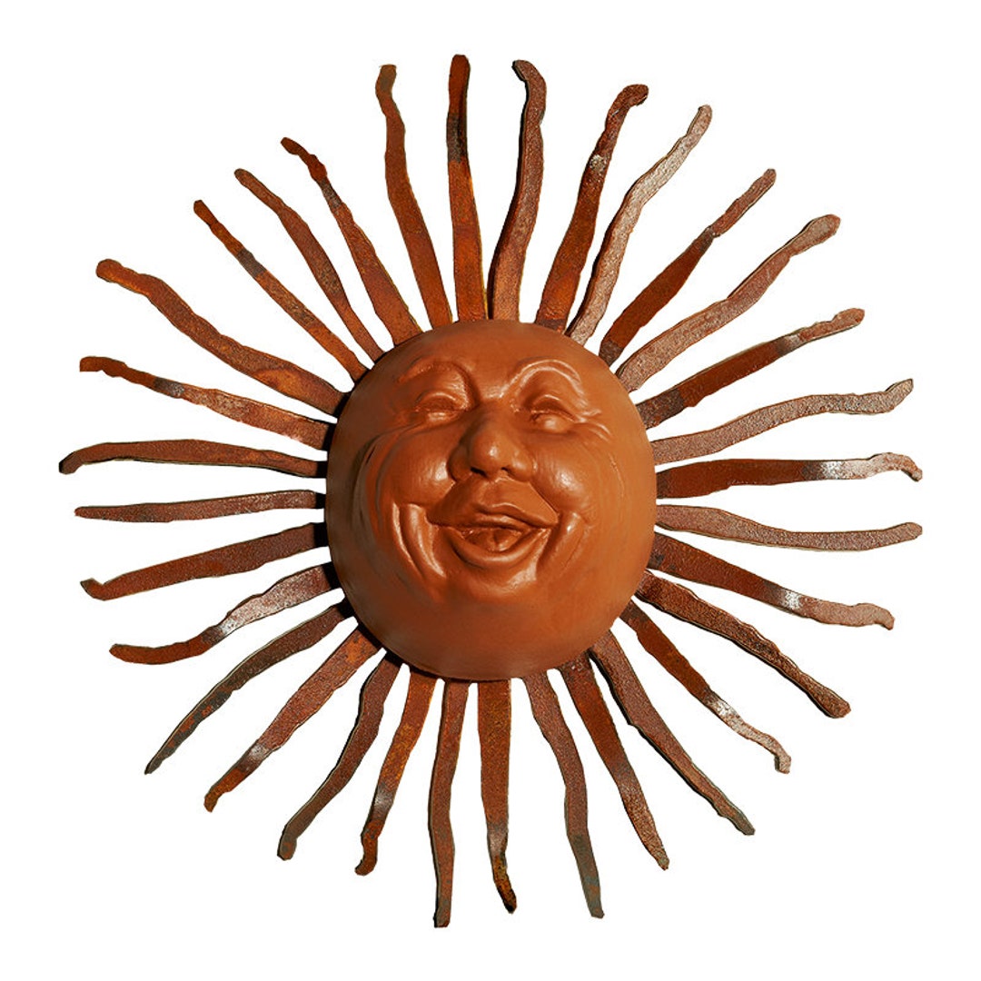 Little Happy Sun Face on Metal Bent Ray Made by Elizabeth - Etsy