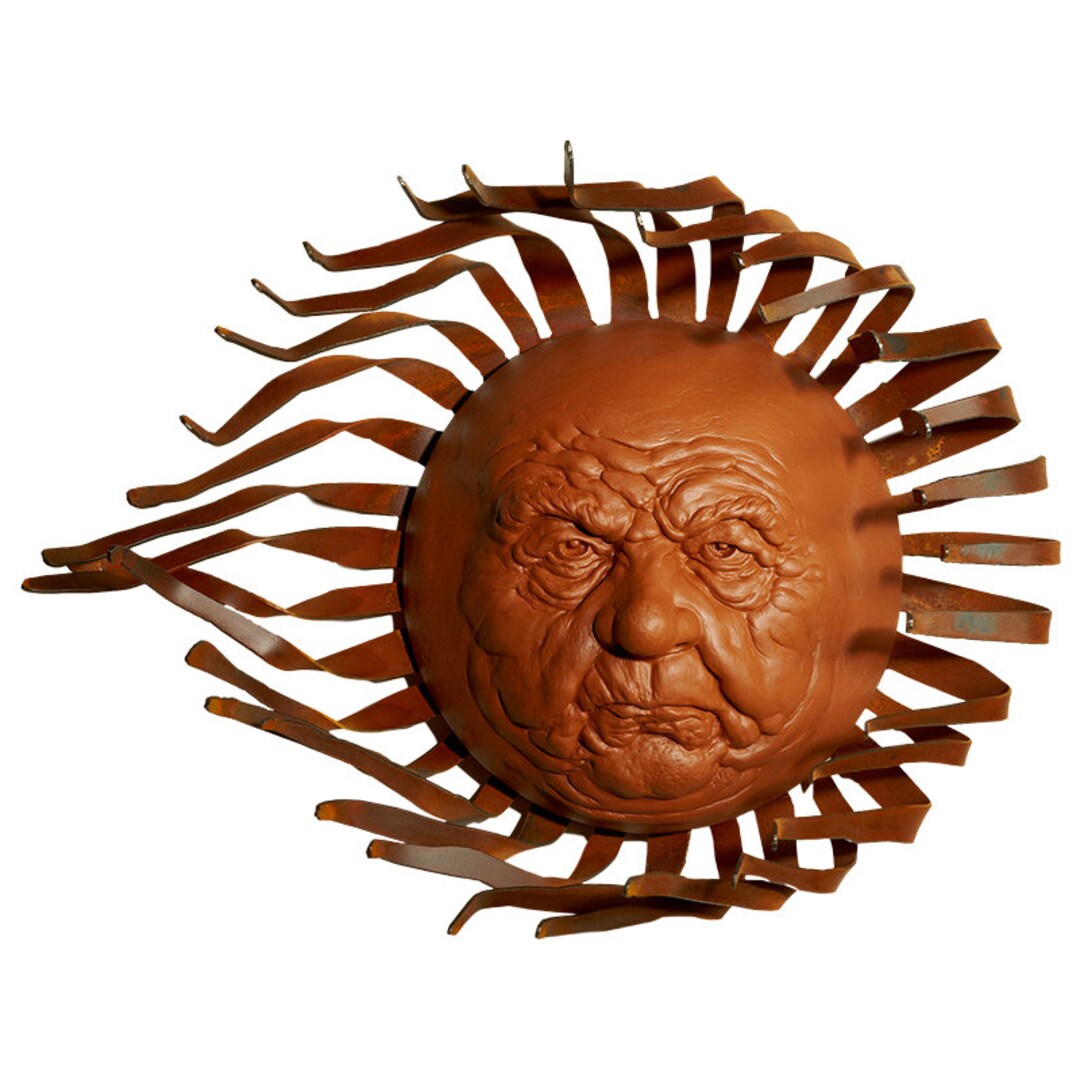 Sun Face Made From Cement Outdoor House Sun Metal Ray Year Round ...