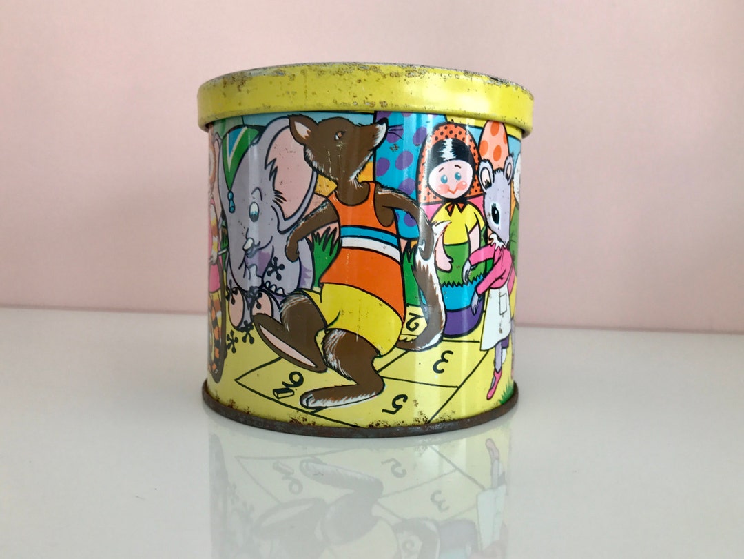 Cute Vintage Tin - Bluebird Toffee - Kids Room Decor - Sweet Graphics ...