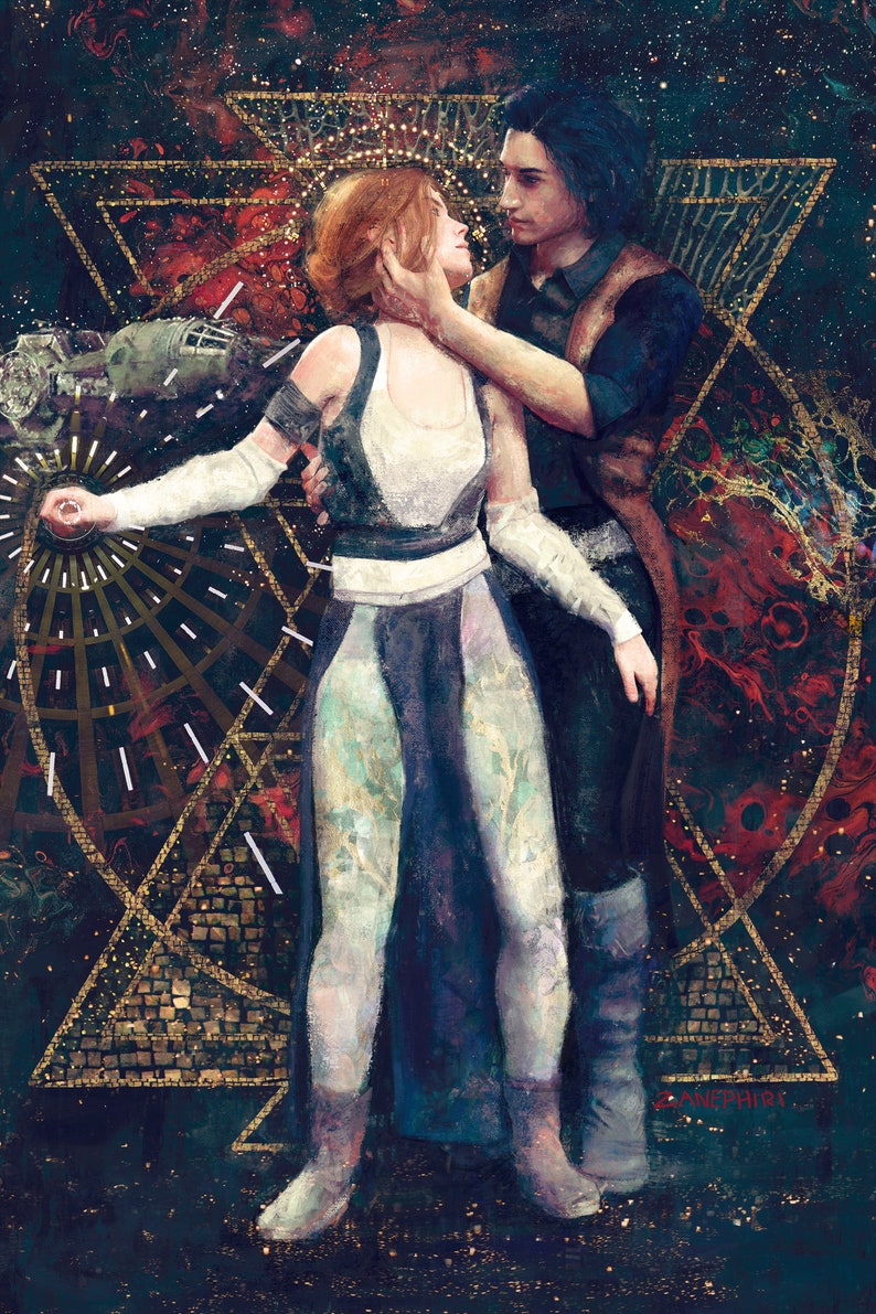 Ben Solo And Rey Art Print Etsy