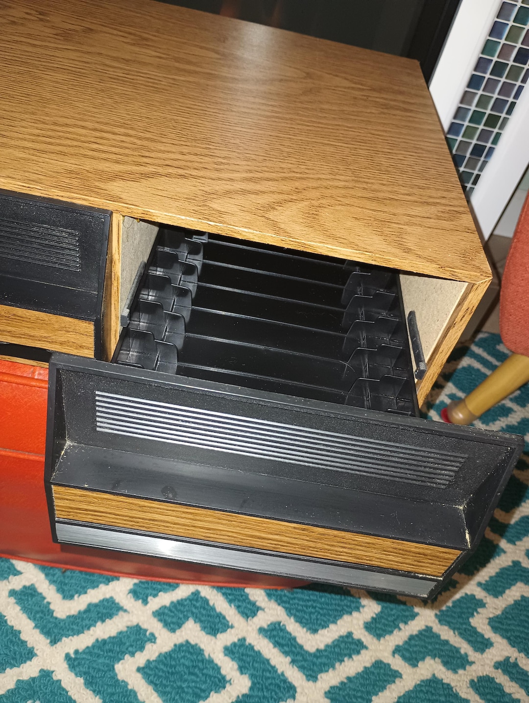 1980s Large Vintage VHS Cabinet With 22-slot Cassette Storage Drawers ...