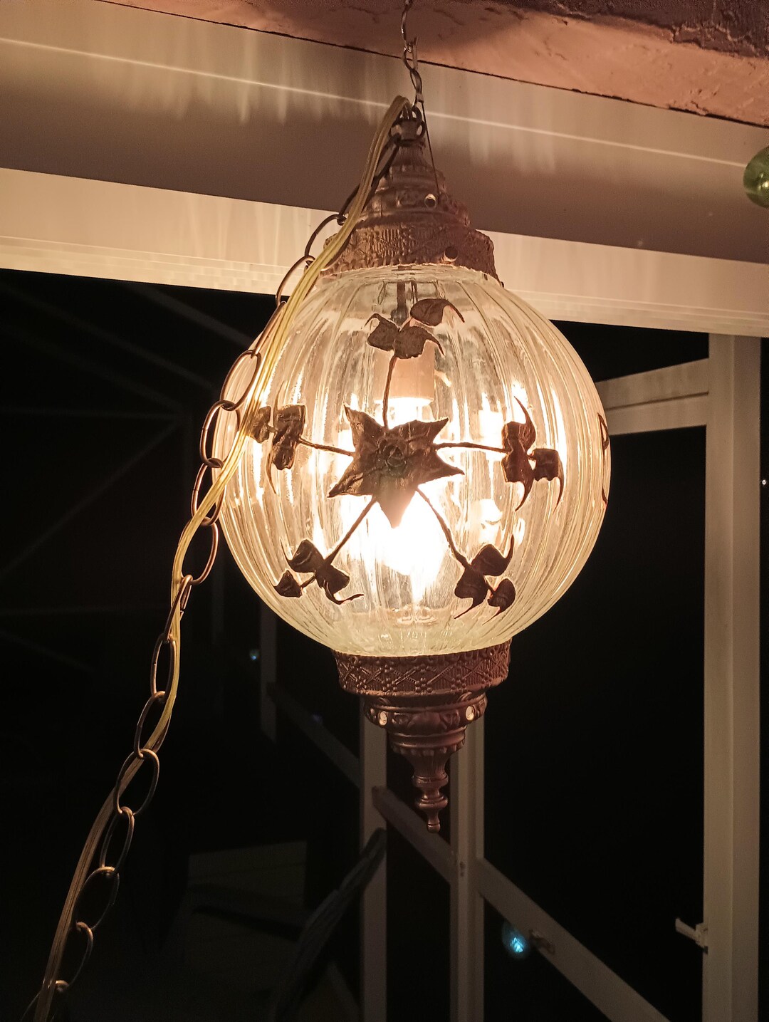 Refurbished Late 1950s / Early 1960s Swag Chain Glass Sphere Lamp ...