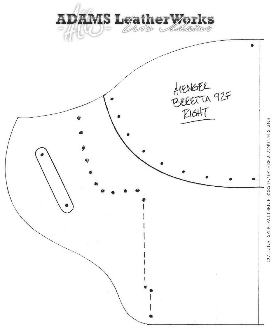 PDF Digital Pattern - Beretta - 92FS Avenger Style Leather Holster ...