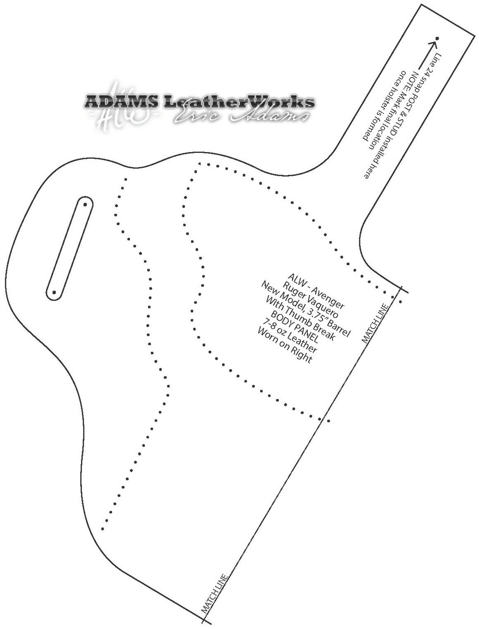 PDF Digital Pattern Ruger Vaquero New Model 3.75 Avenger Thumb Strap ...