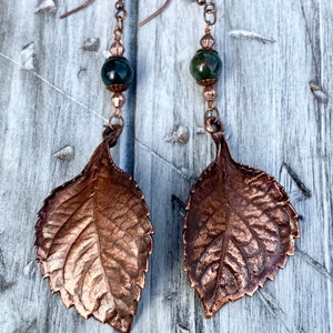 Copper Electroformed Hydrangea Leaves,agate Beads - Etsy
