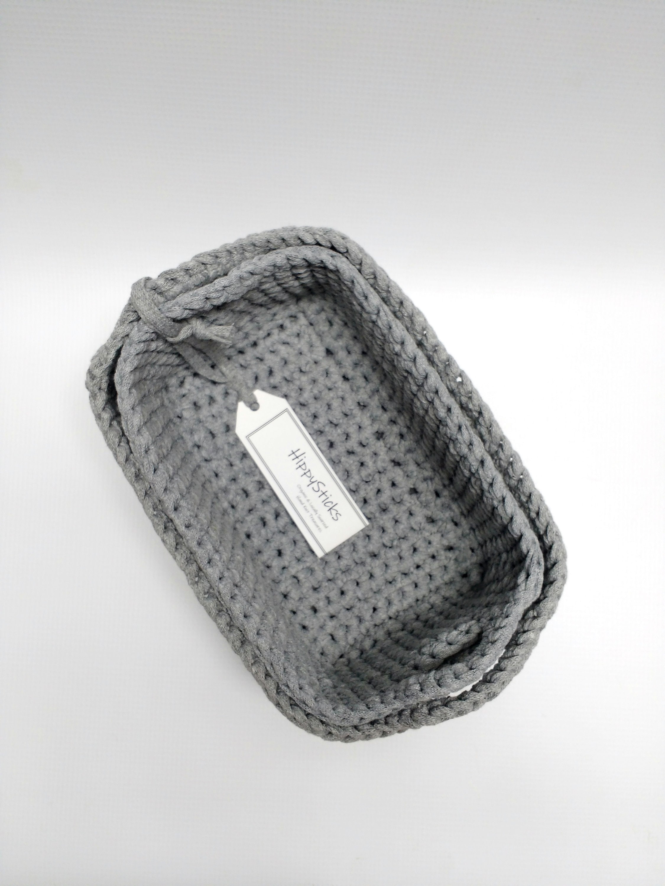 Crochet Nesting Baskets, Gray Nesting Baskets, Rectangular Storage ...
