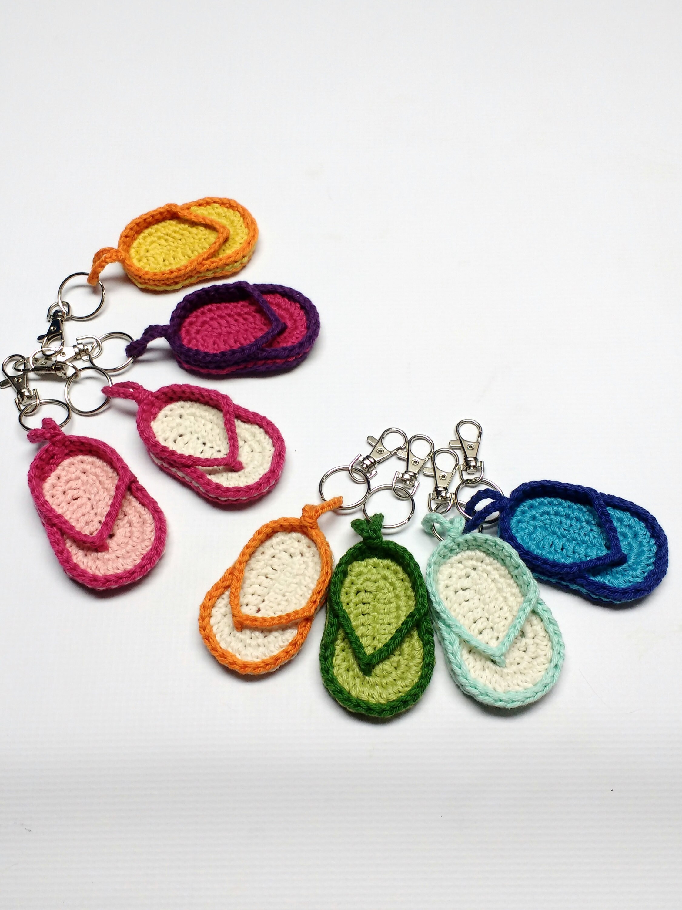 Flip Flop Key Chain Crochet Flip Flop Key Ring Travelers Key - Etsy UK
