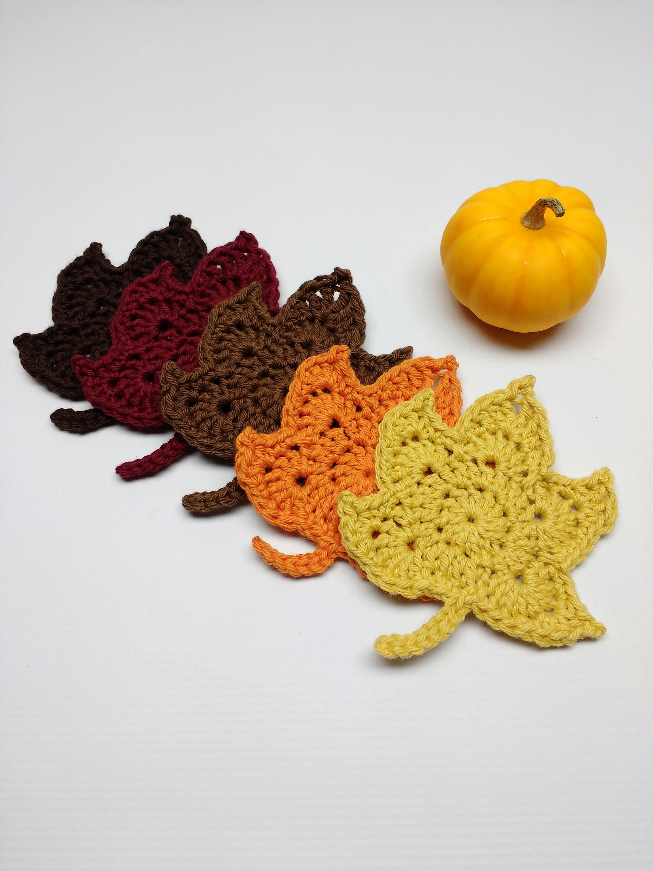 Leaf Coaster Set, Five Piece Coaster Set, Fall Home Decor, Crochet ...