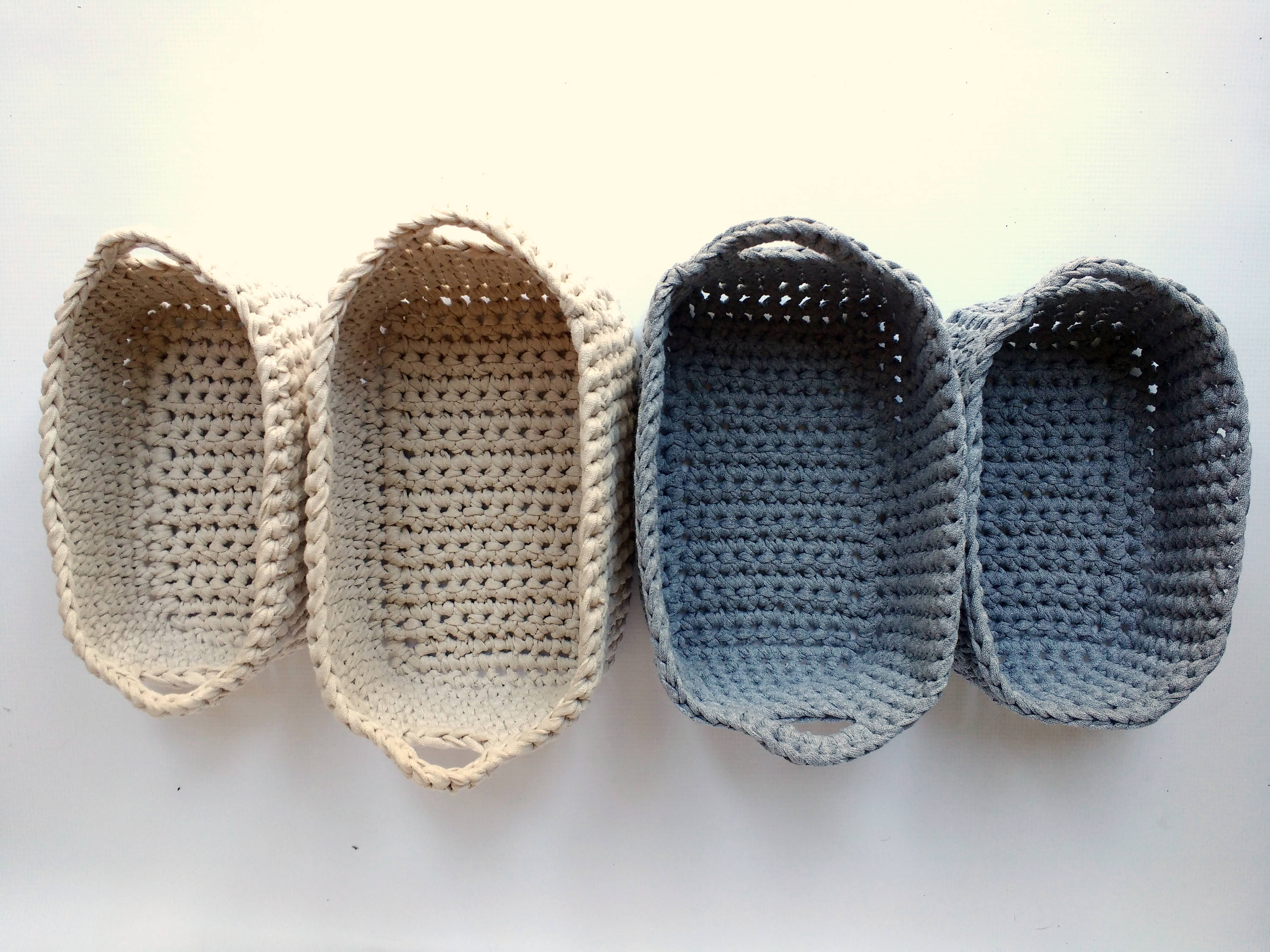 Crochet Nesting Baskets Gray Nesting Baskets Rectangular - Etsy