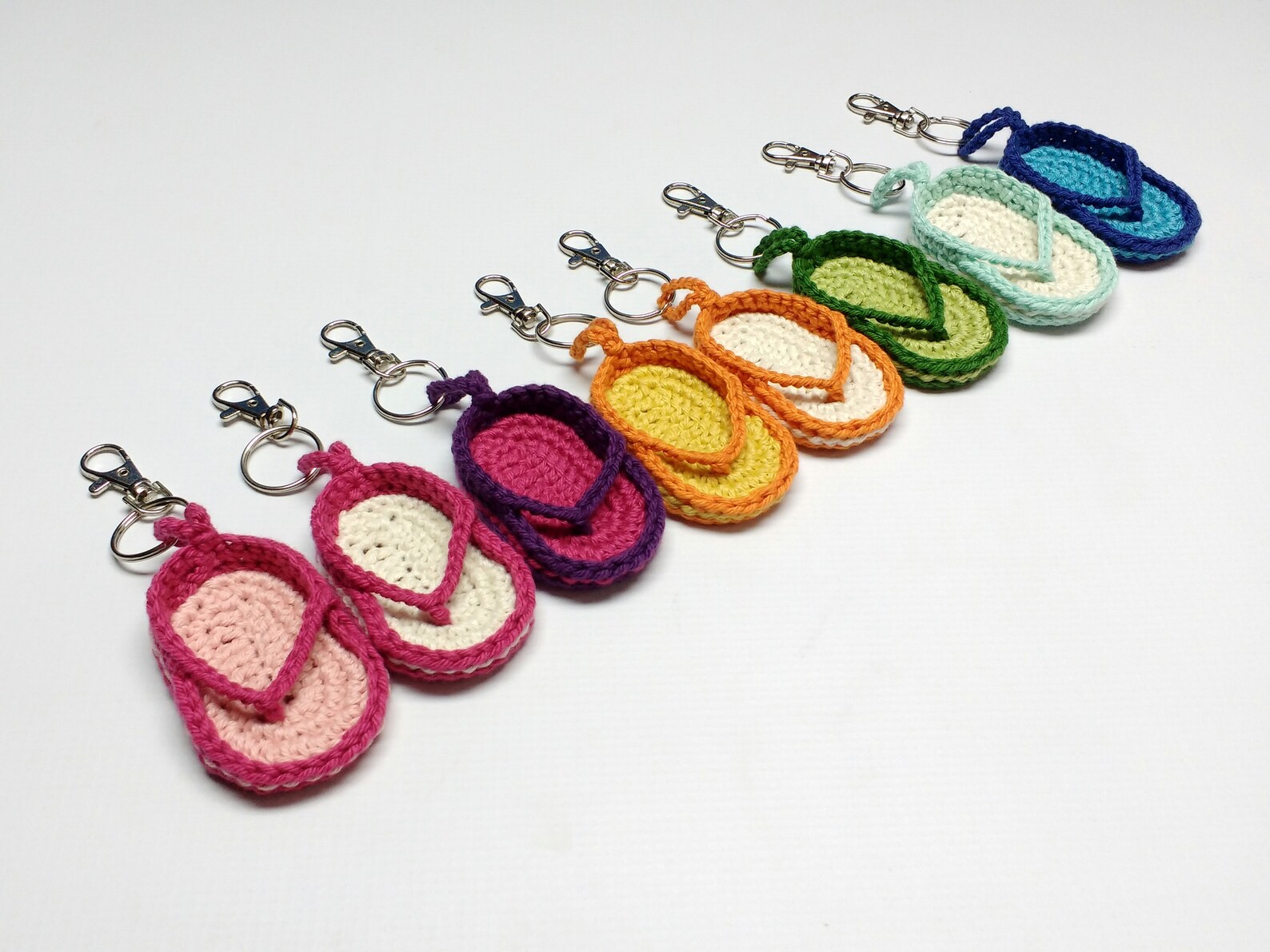 Flip Flop Key Chain Crochet Flip Flop Key Ring Travelers Key - Etsy