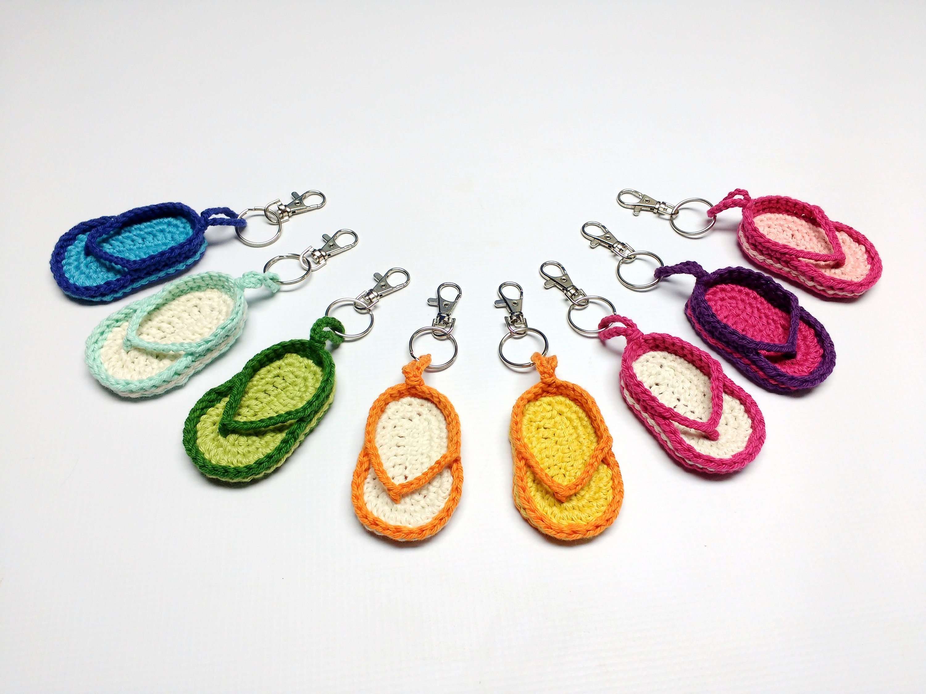 Flip Flop Key Chain Crochet Flip Flop Key Ring Travelers Key | Etsy