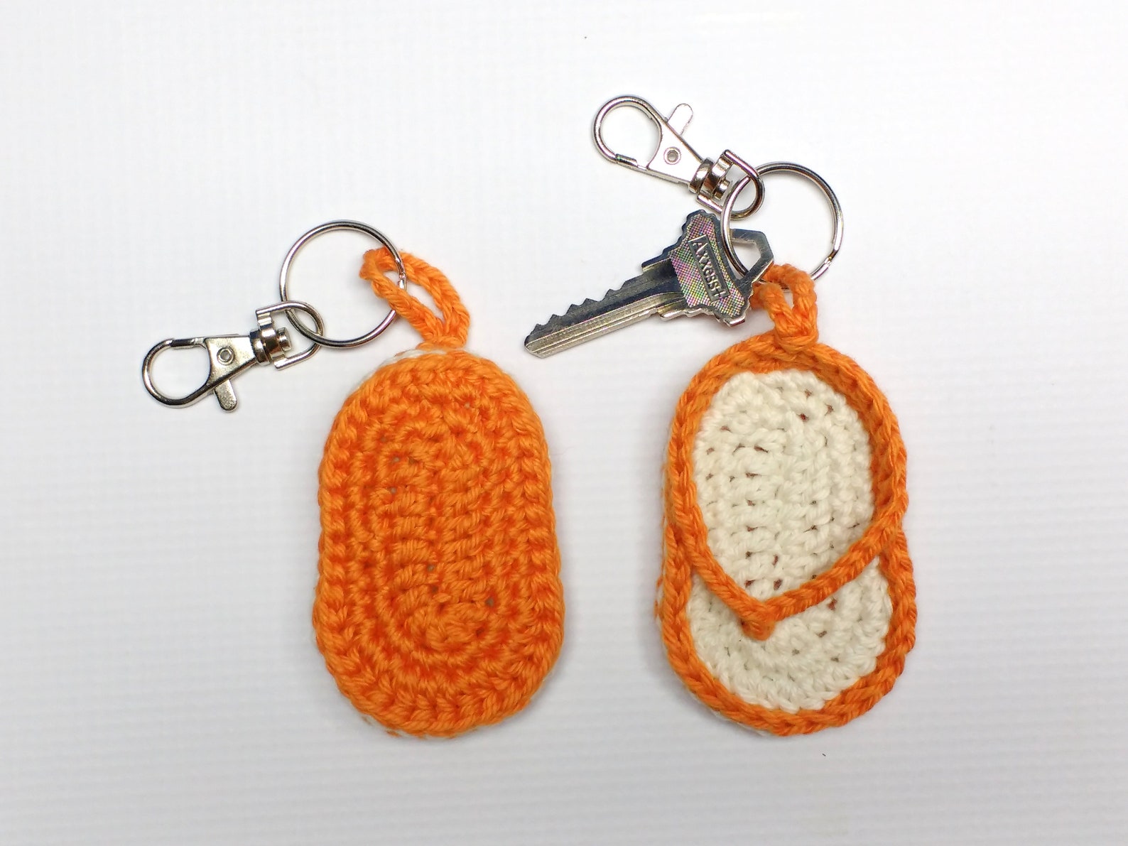 Flip Flop Key Chain, Crochet Flip Flop Key Ring, Travelers Key Fob ...