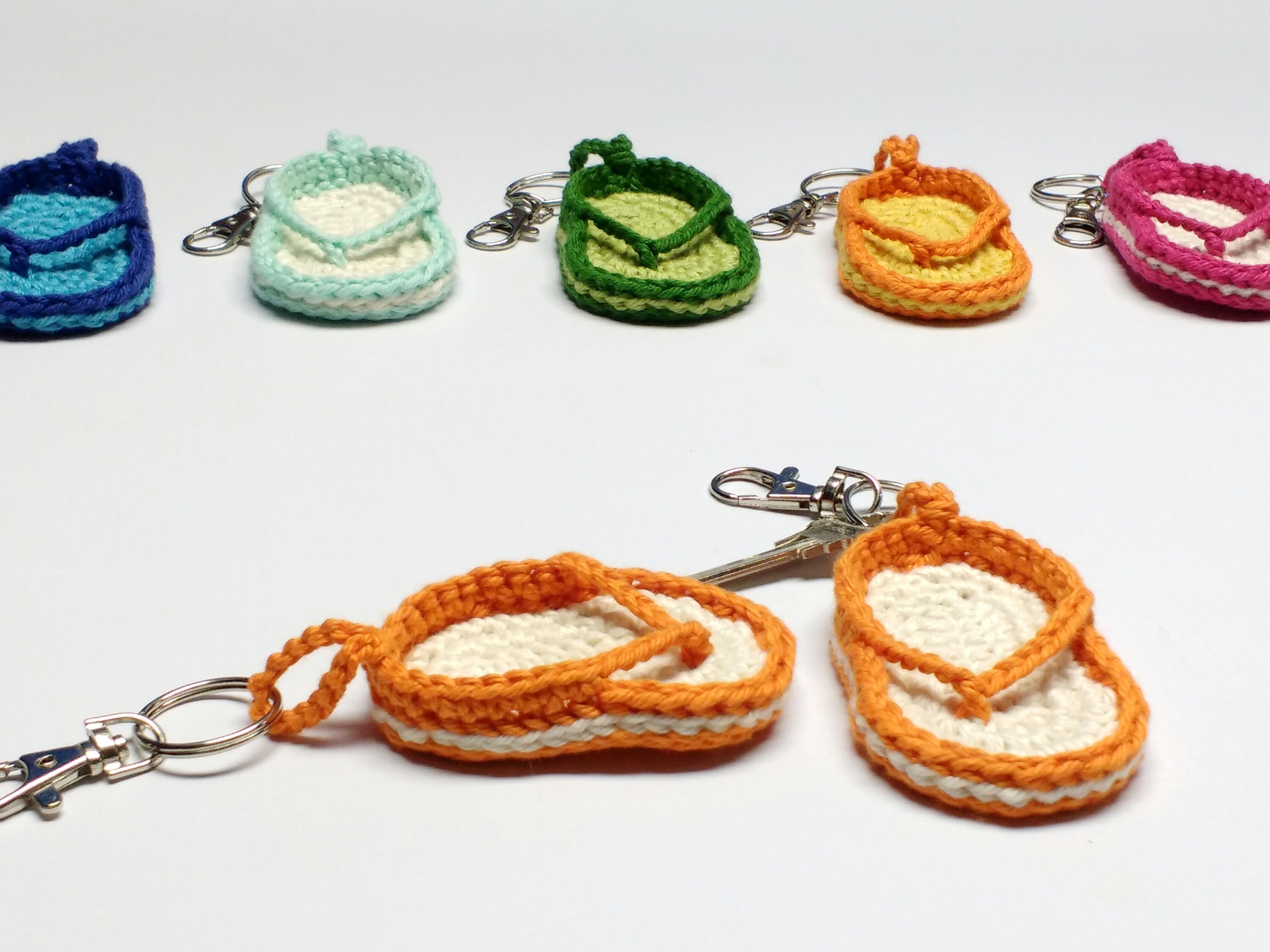 Flip Flop Key Chain Crochet Flip Flop Key Ring Travelers Key - Etsy UK