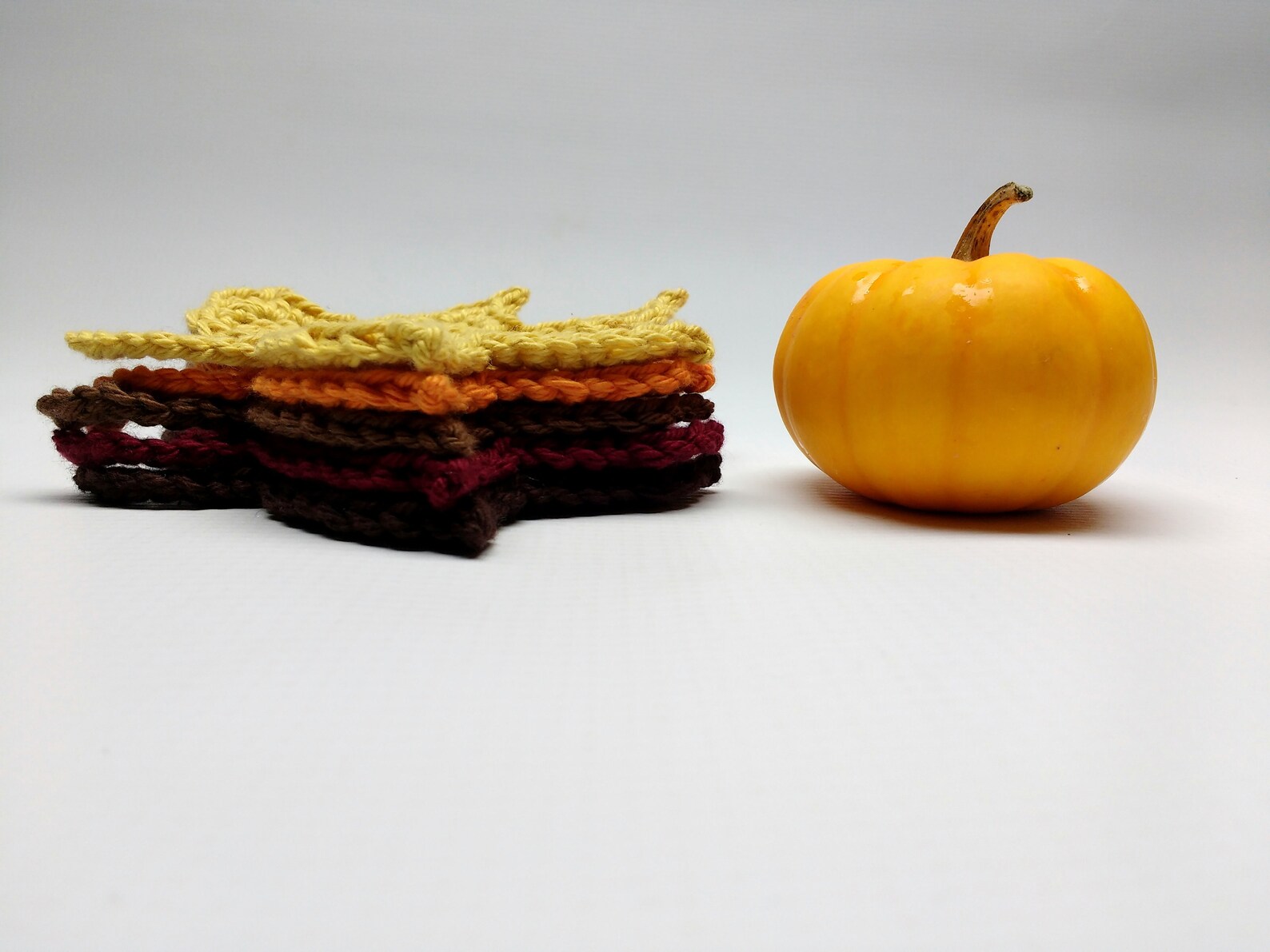 Leaf Coaster Set, Five Piece Coaster Set, Fall Home Decor, Crochet ...