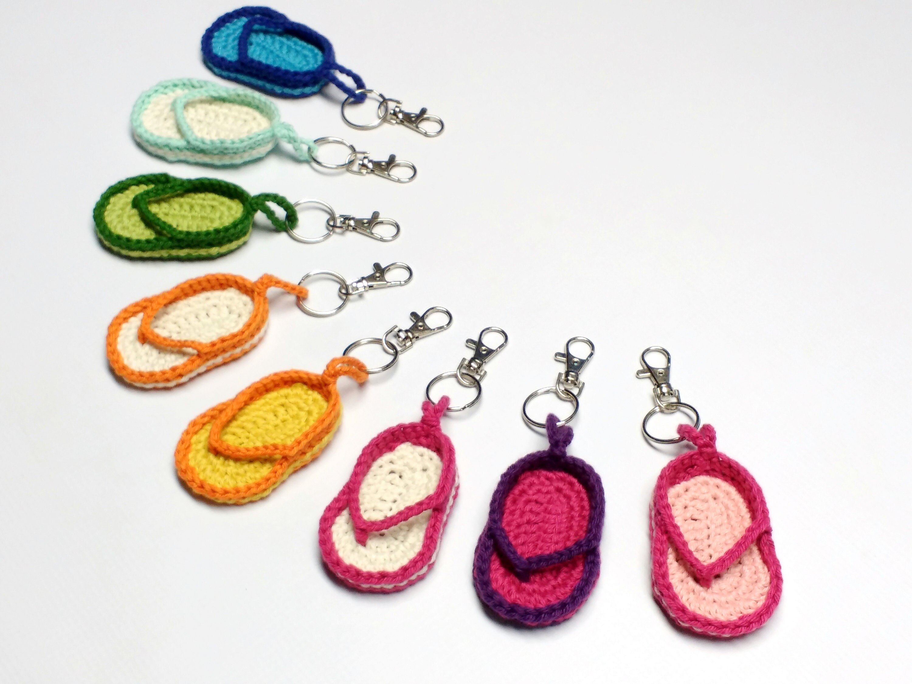 Flip Flop Key Chain Crochet Flip Flop Key Ring Travelers Key - Etsy