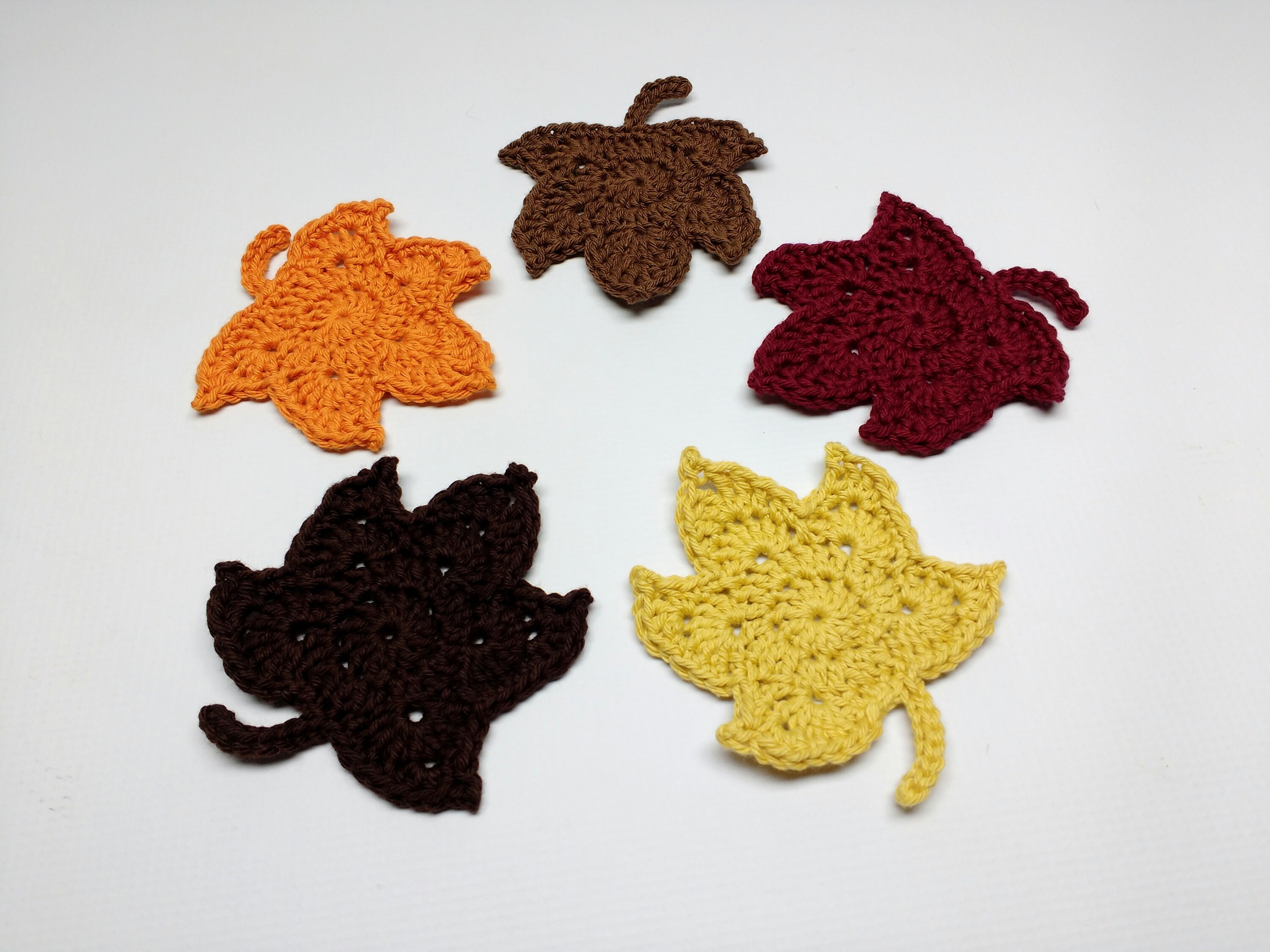 Leaf Coaster Set, Five Piece Coaster Set, Fall Home Decor, Crochet ...