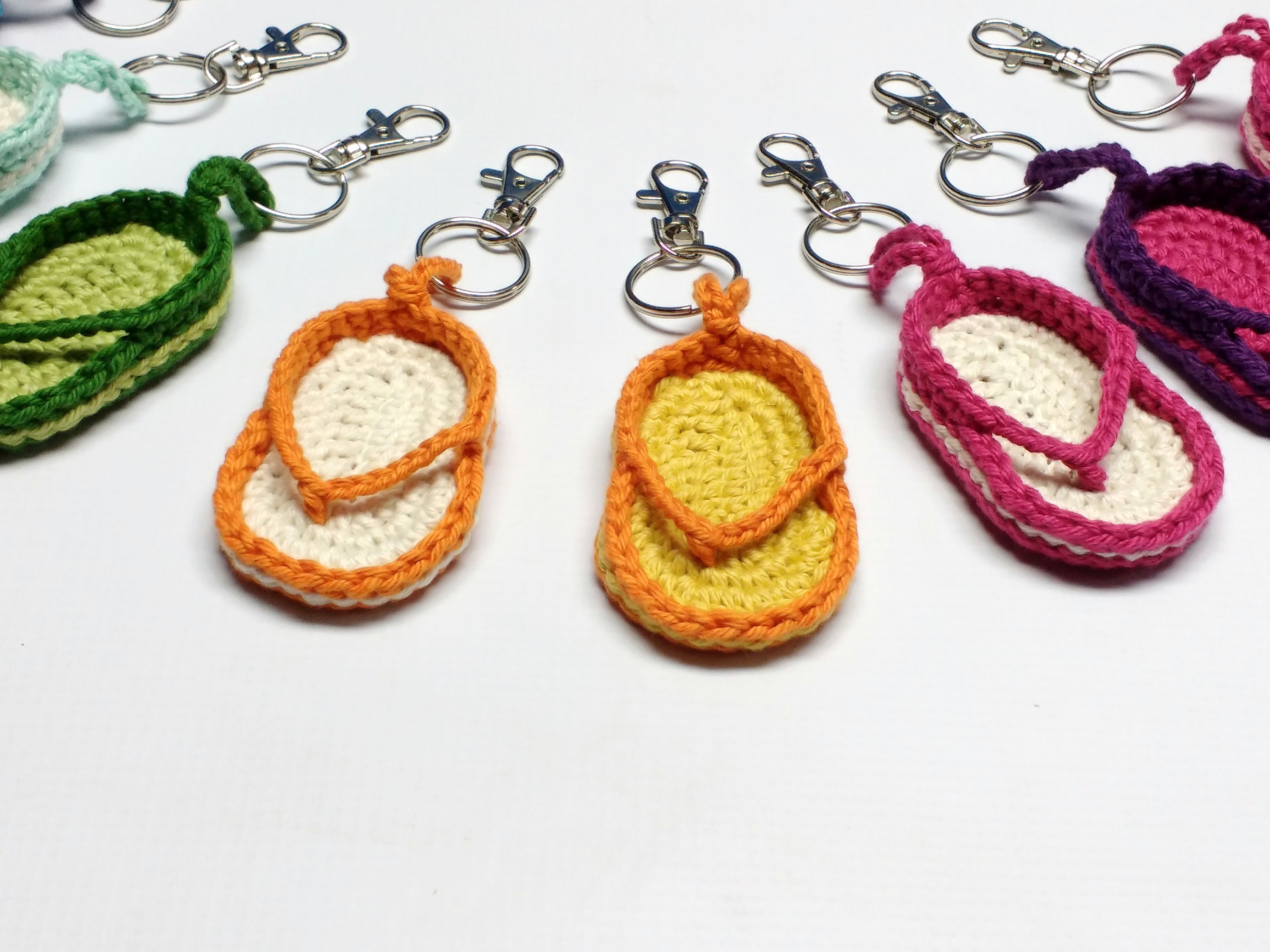 Flip Flop Key Chain Crochet Flip Flop Key Ring Travelers Key | Etsy