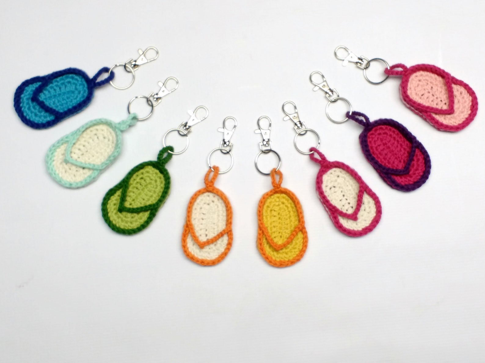 Flip Flop Key Chain Crochet Flip Flop Key Ring Travelers Key - Etsy UK
