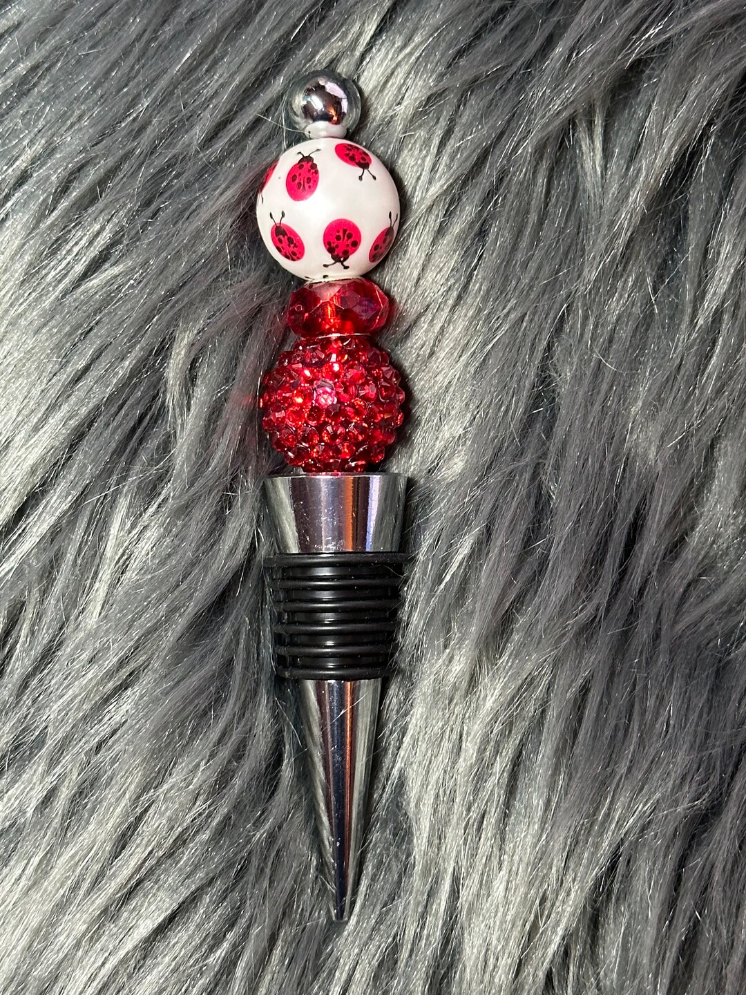Bead Bottle Stopper Lady Bug - Etsy