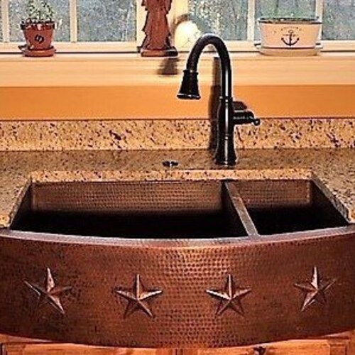 33 Natural Patina Copper Farmhouse Kitchen Sink With - Etsy