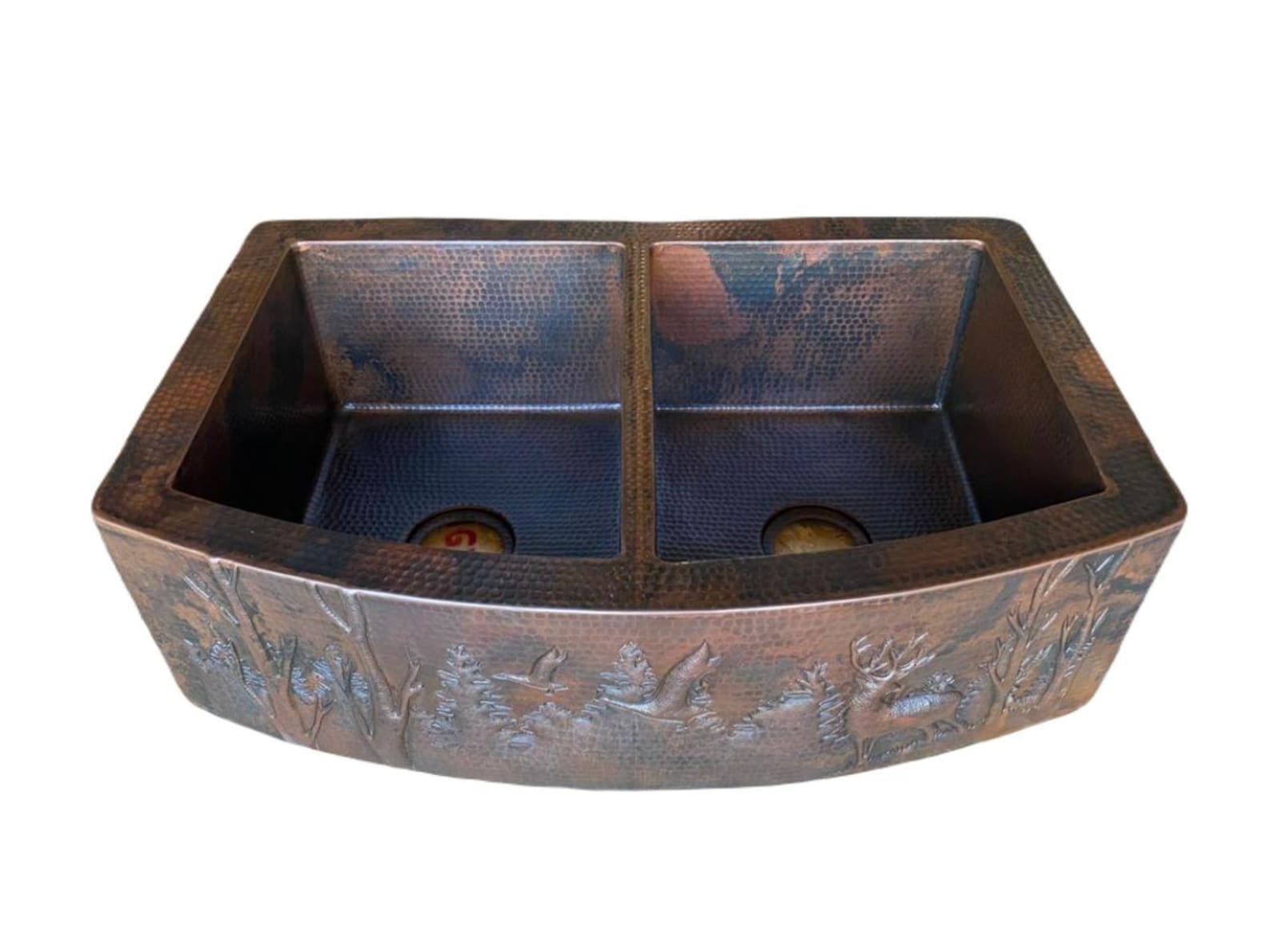 36" Woodland Rounded Front Copper Farmhouse Kitchen Sink in Rio Grande ...