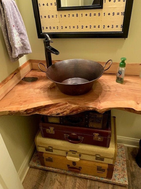 16 Round Copper Cazo Miner's Pan Sink With Handles | Etsy