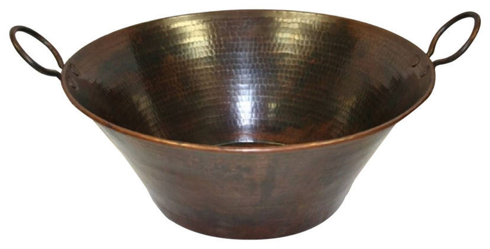 16 Round Copper Cazo Vessel Sink With Two Handles - Etsy