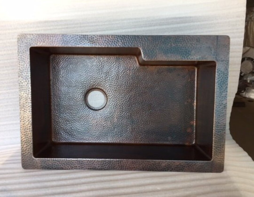 33" Martillado Rustic Copper Kitchen Sink With 4" Lip for Faucet - Etsy
