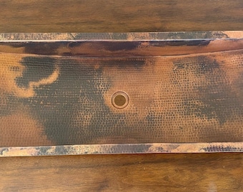 Hand Hammered COPPER Trough Bathroom Vanity Sink With | Etsy