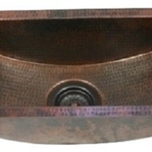 Hand Hammered COPPER Trough Bathroom Vanity Sink in Shiny Copper or ...