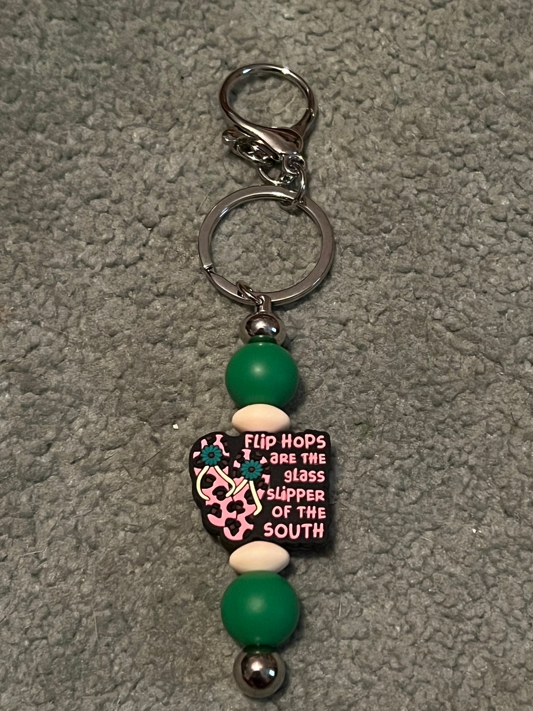 Flip Flop Glass Slipper Keychain - Etsy